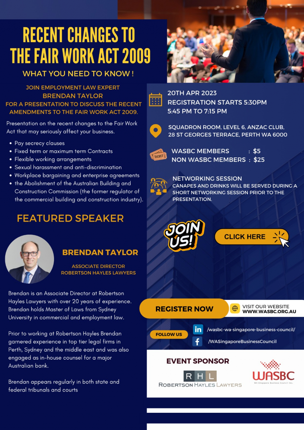 Recent Changes To The Fair Work Act 2009 An Evening With RHL WA Recent Changes To The Fair Work Act 2009 An Evening With RHL WA