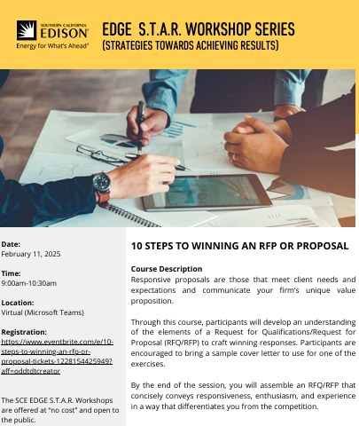 SCE's "10 Steps to Winning an RFP or Proposal" S.T.A.R. Workshop