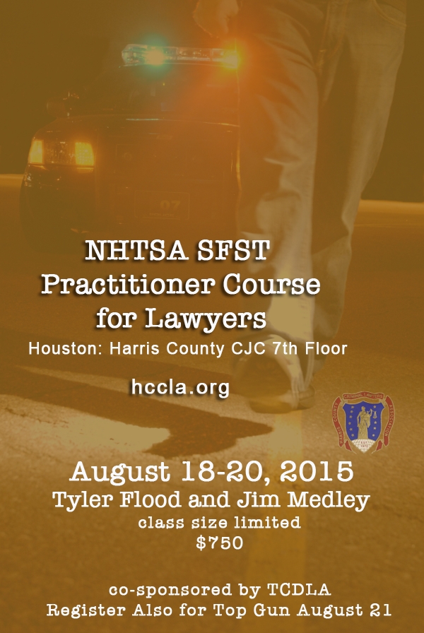 NHTSA SFST Practitioner Course for Lawyers