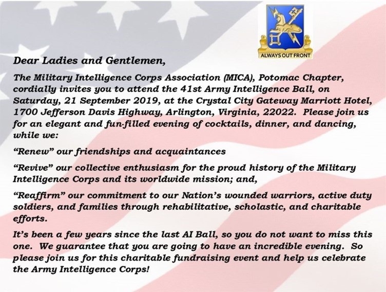 Army Intelligence Ball 2019 – Military Intelligence Corps Association