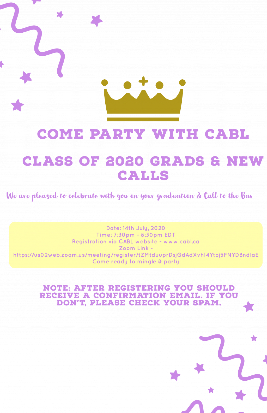Class of 2020 Grad & New Call Party – CABL