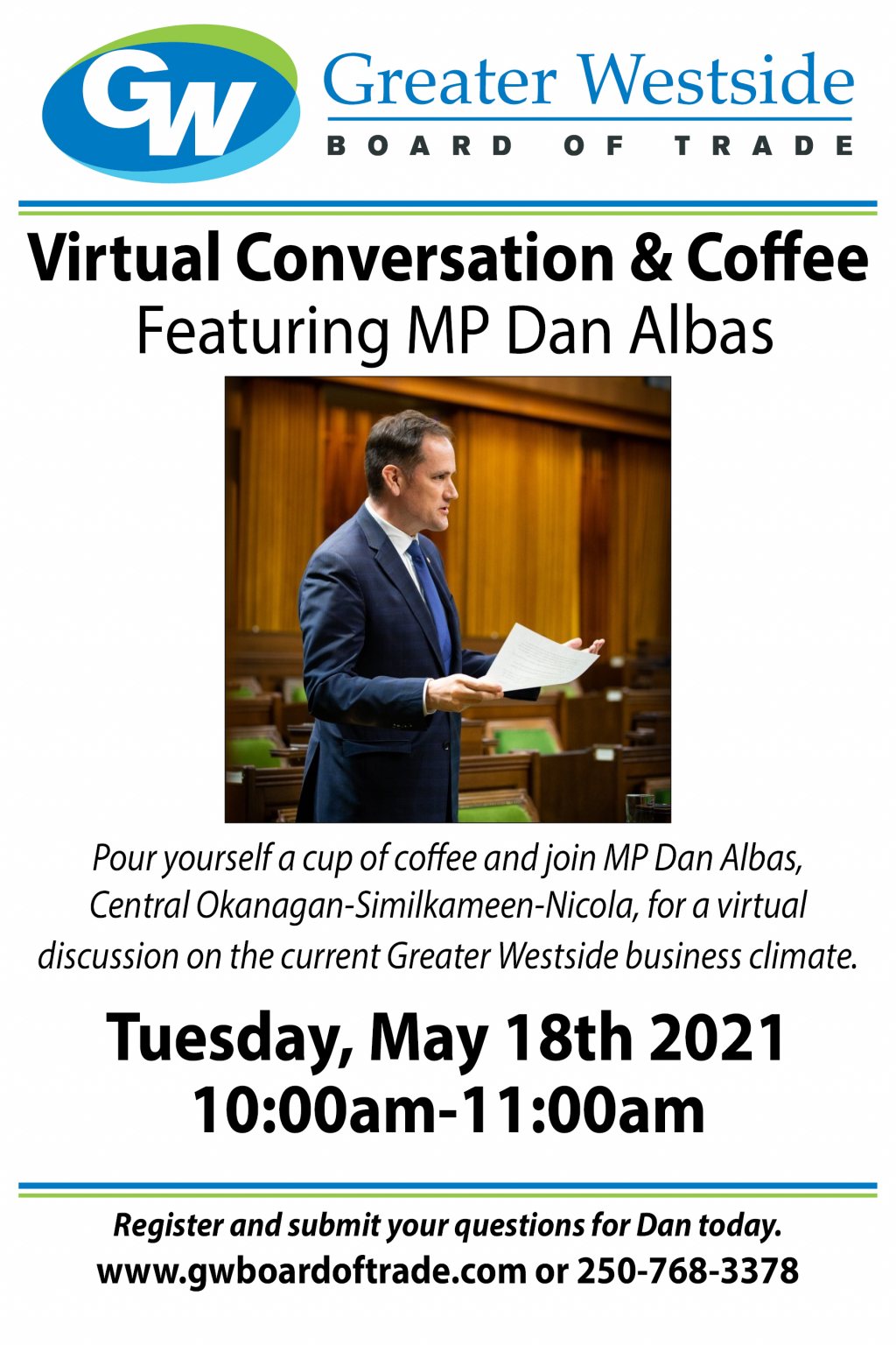 Virtual Conversation & Coffee Featuring MP Dan Albas