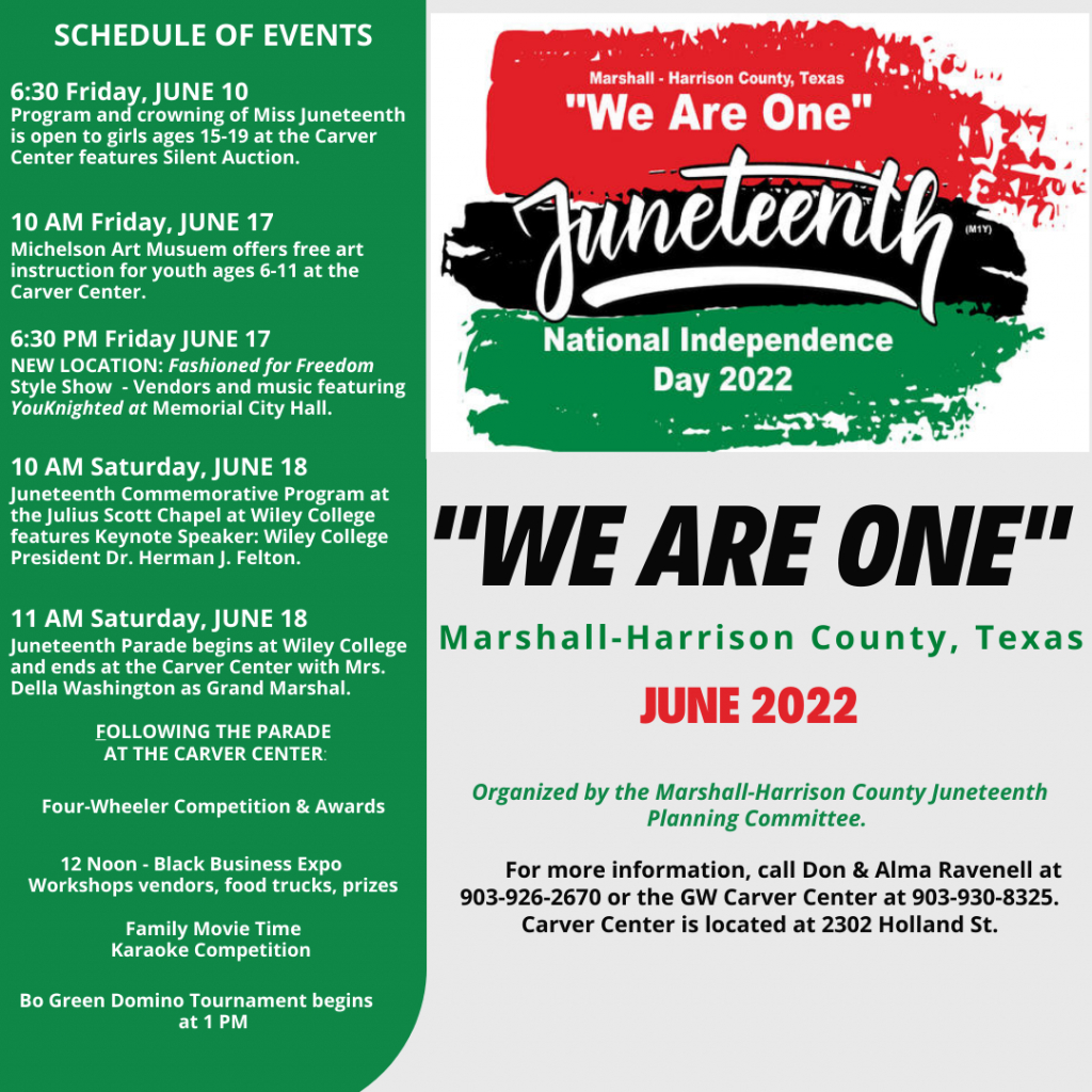 Juneteenth Commemorative Program - Greater Marshall Chamber of Commerce