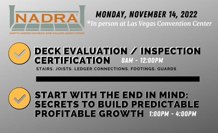 Image for NADRA Deck Evaluation/Inspection Certification and-or Secrets ...