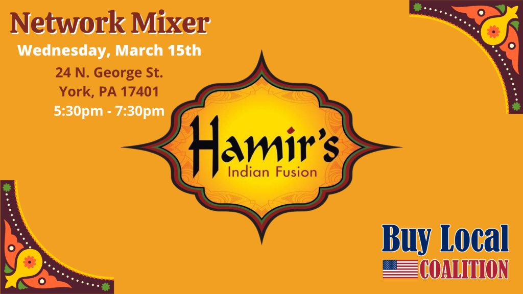 Network Mixer at Hamir's Indian Fusion – Buy Local Coalition