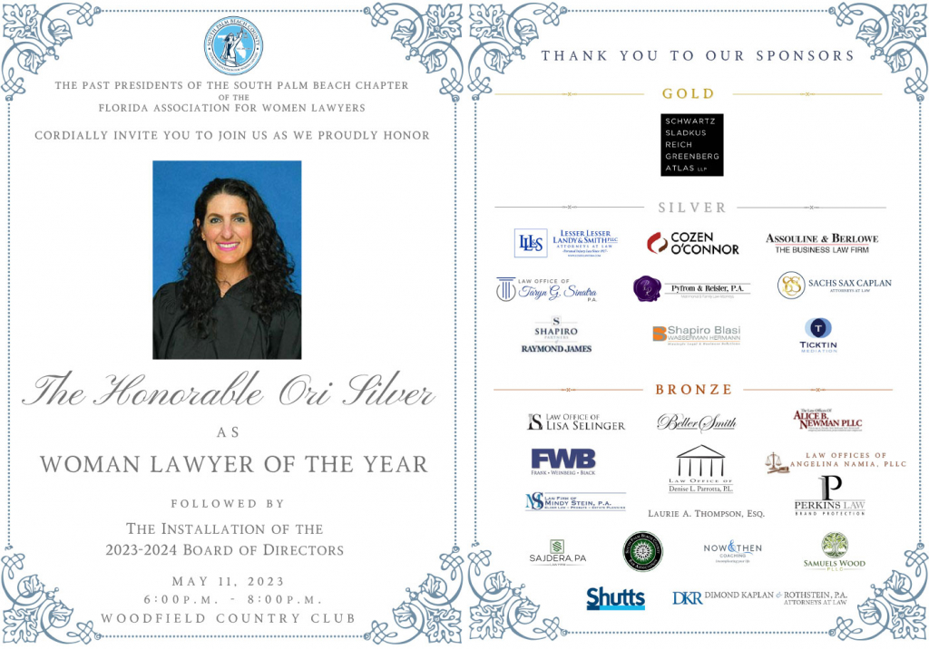 Image for SPBC FAWL Honors Judge Ori Silver as our Woman Lawyer of the ...