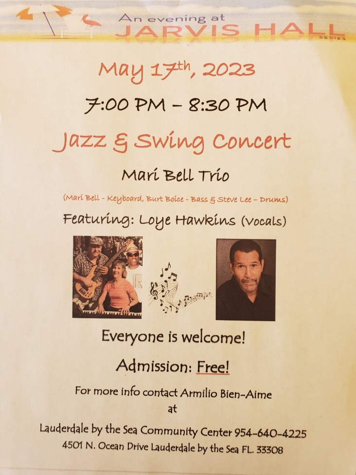 FREE JAZZ AND SWING CONCERT TONIGHT AT JARVIS HALL FROM 7PM-8:30PM