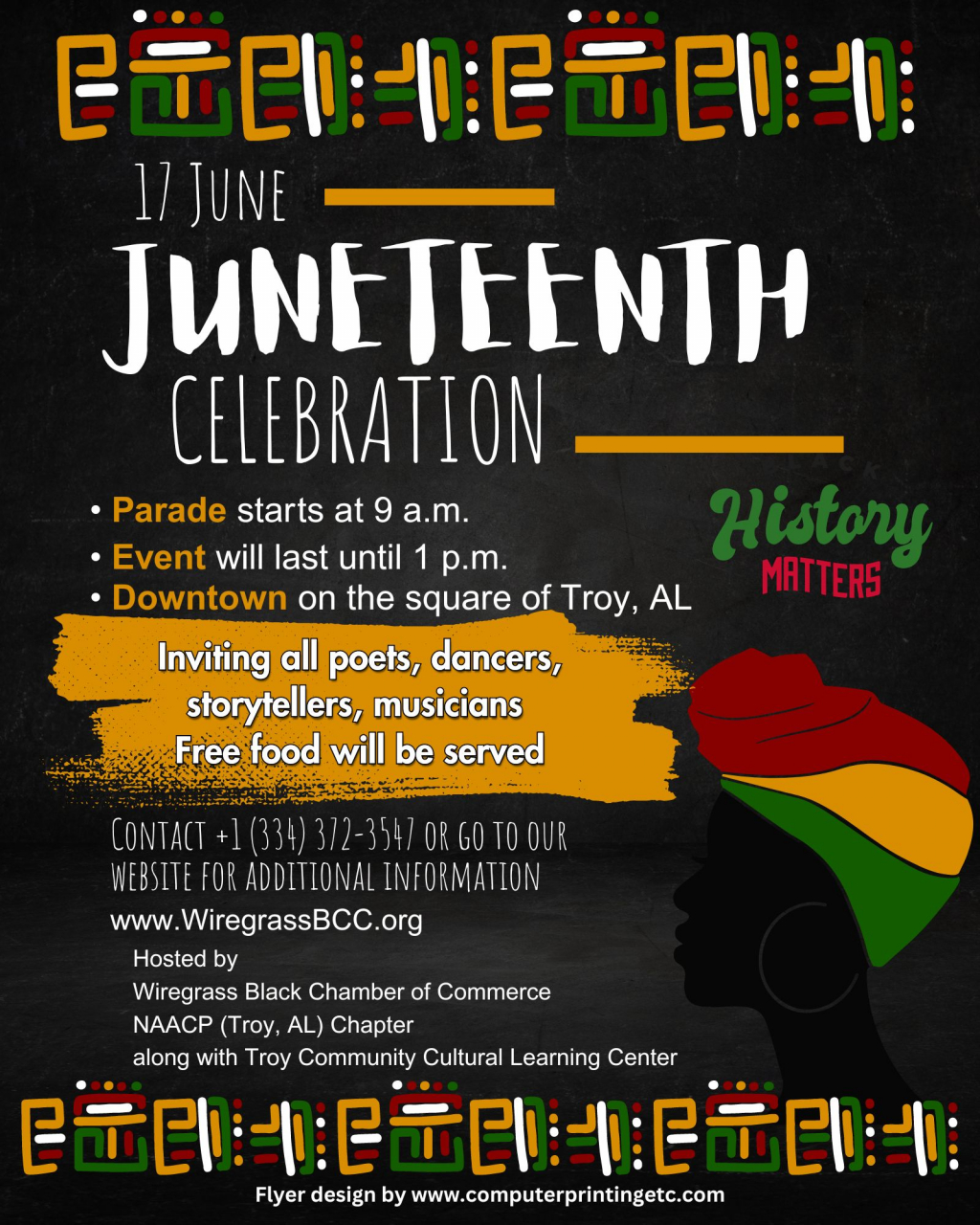 Juneteenth Celebration Troy, AL - Computer Printing Etc. Project A