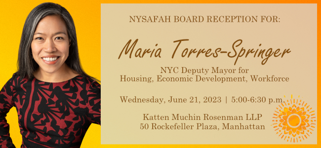 Reception for NYC Deputy Mayor Maria Torres-Springer – NYSAFAH