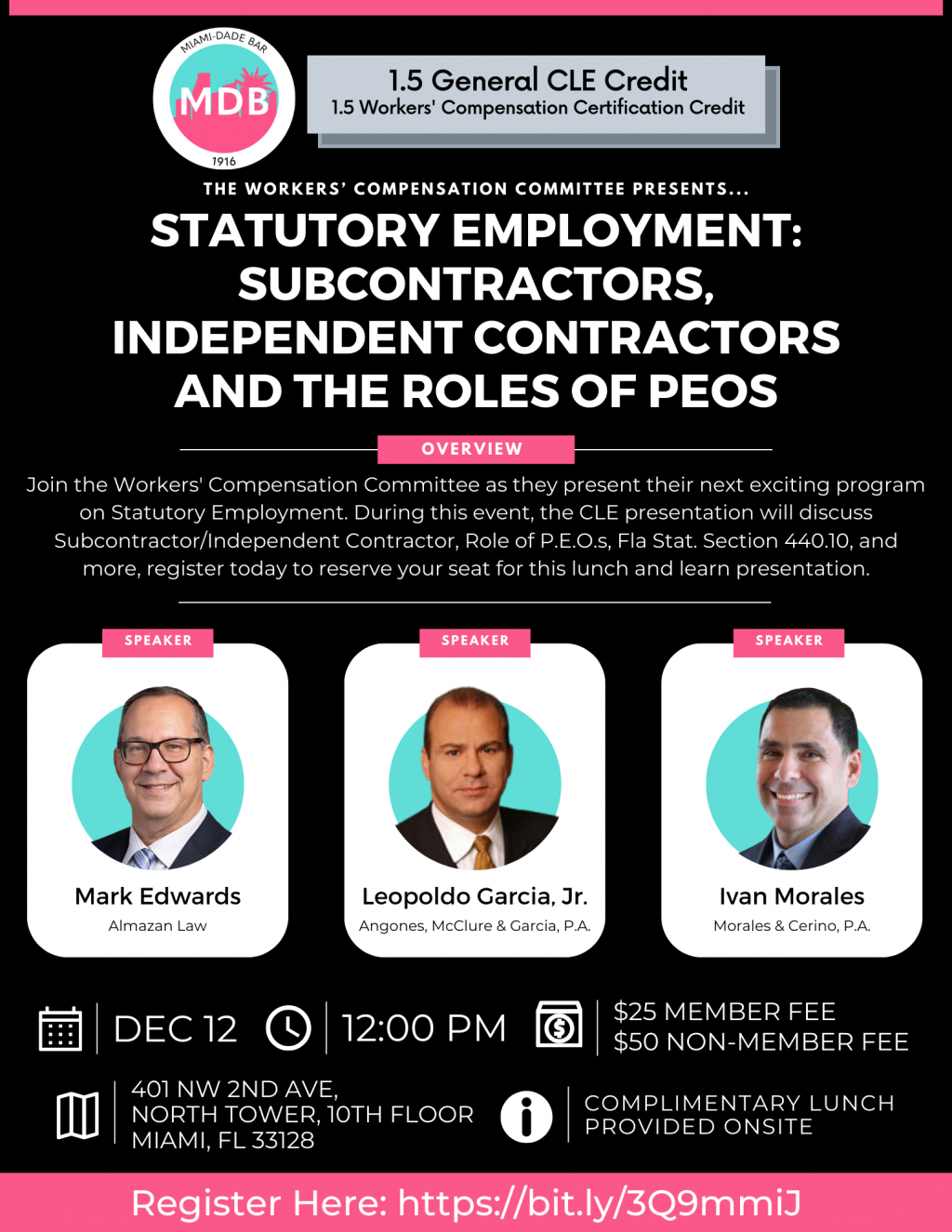 Image for Workers' Compensation: Statutory Employment- Subcontractors ...