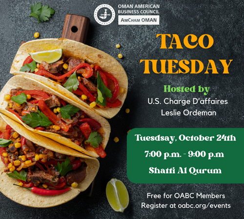 Image for Taco Tuesday Networking, hosted by Leslie Ordeman, Charge d ...