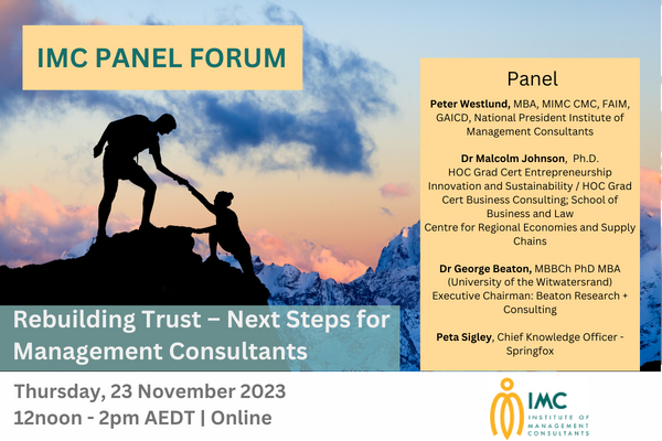 Image for Panel Forum: Rebuilding Trust – Next Steps for Management ...
