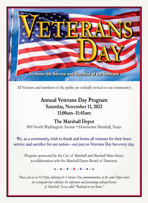 Annual Veterans Day Program - Greater Marshall Chamber of Commerce
