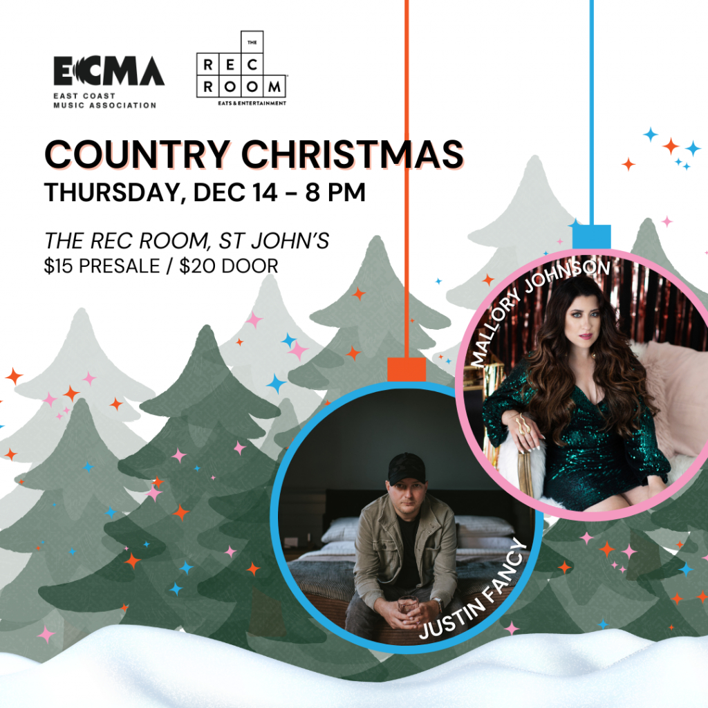 Image for ECMA Country Christmas at The Rec Room - Mallory Johnson + Justin Fancy