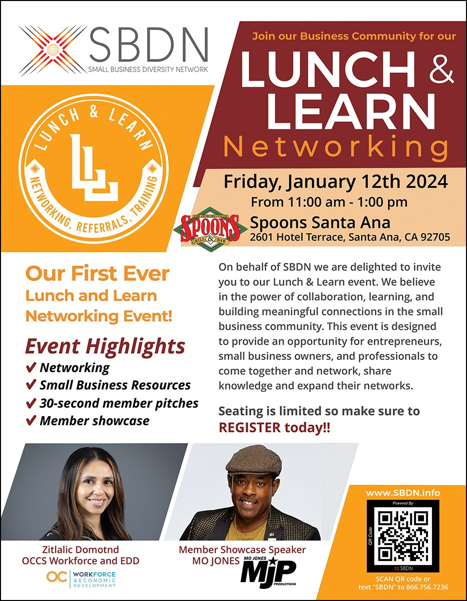 January 12th Lunch & Learn Networking event!