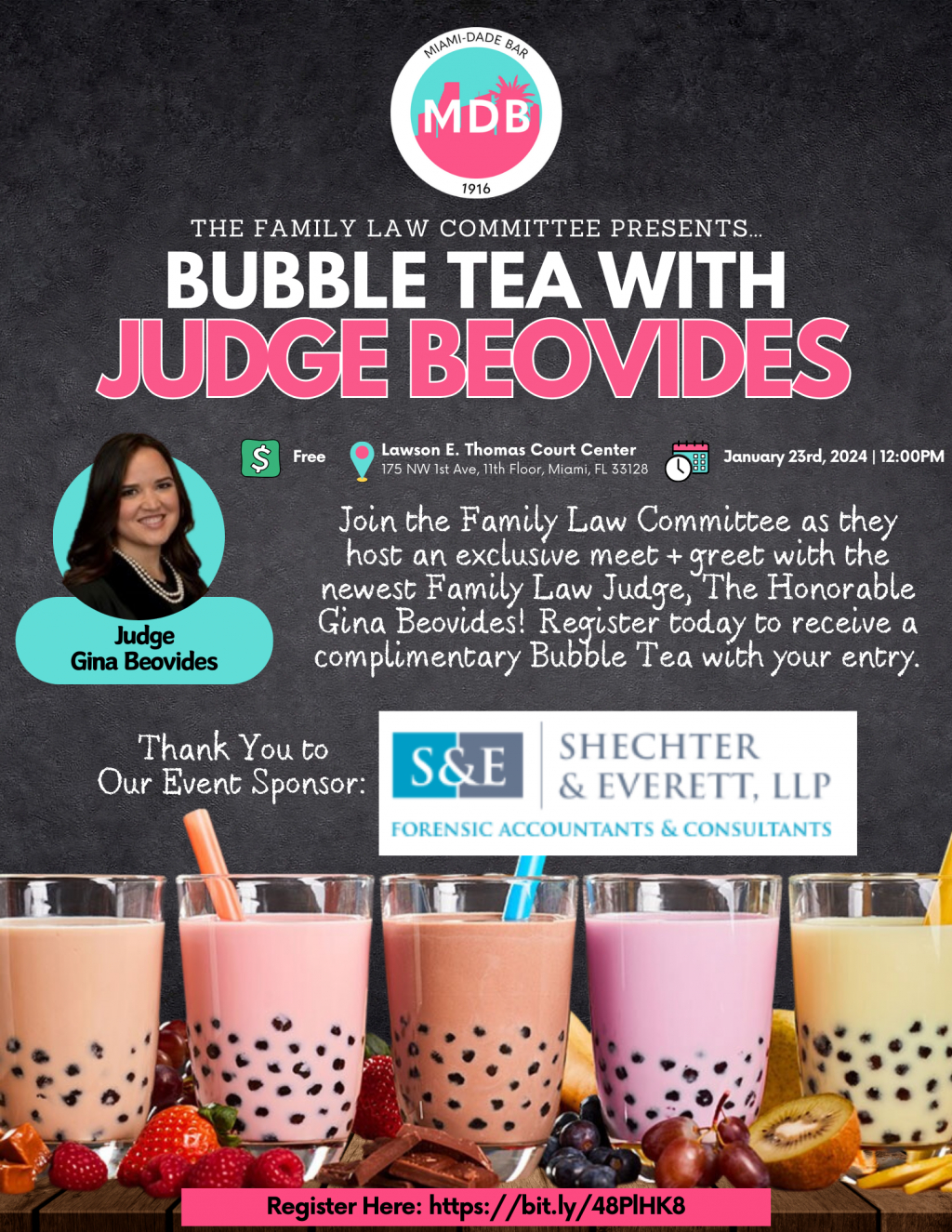 Image for Family Law Committee: Bubble Tea with Judge Beovides