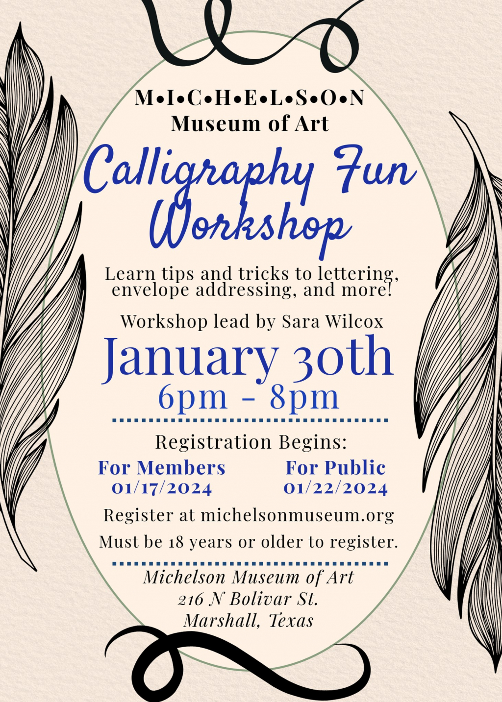 Calligraphy Fun Workshop - Greater Marshall Chamber of Commerce