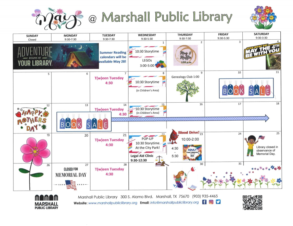 May at the Marshall Public Library - Greater Marshall Chamber of Commerce
