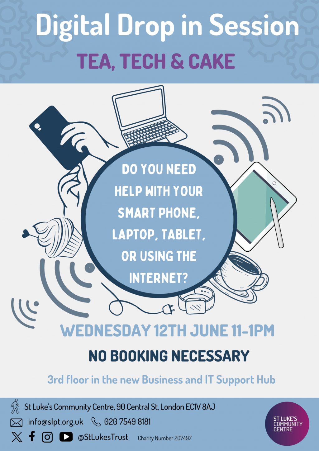 Image for Tea, Tech and Cake - Digital drop in session