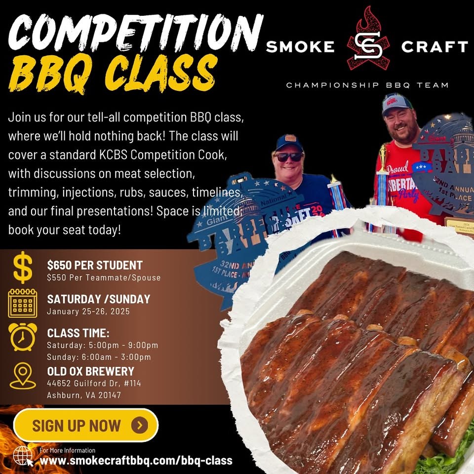 Smokecraft Championship BBQ Competition BBQ ClassMid Atlantic Barbecue ...