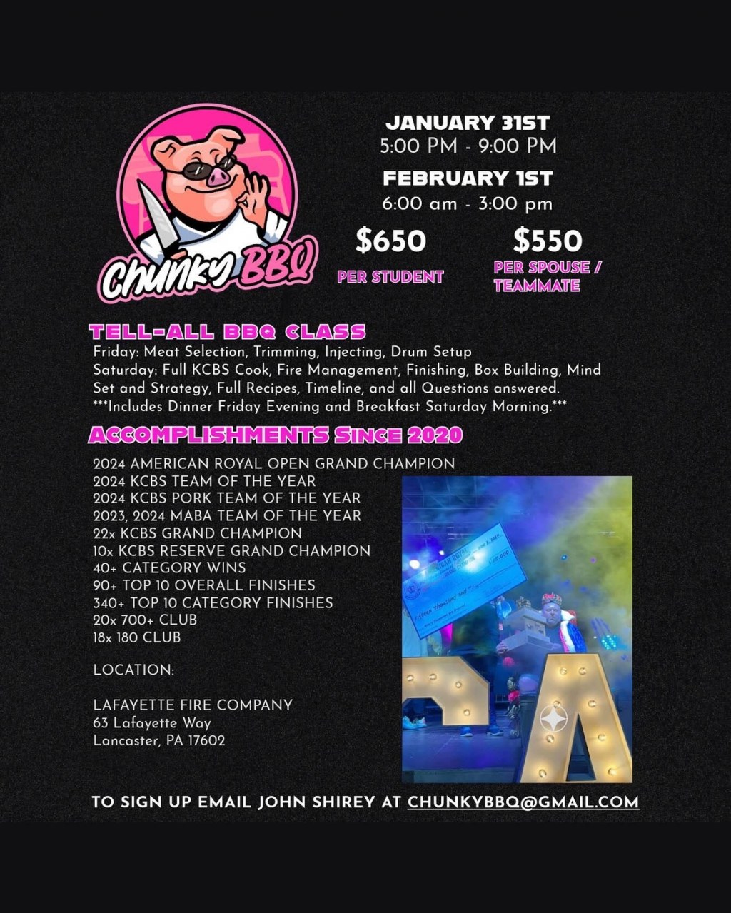 Chunky BBQ Tell-All BBQ ClassMid Atlantic Barbecue Association