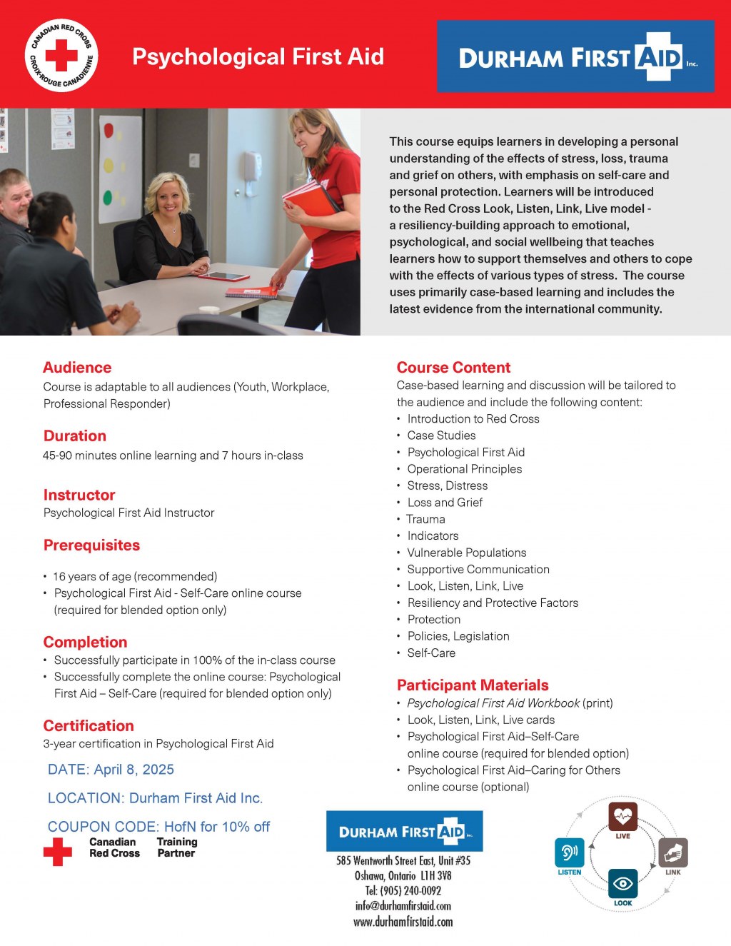 On Location - Psychological First Aid (Canadian Red Cross Course)