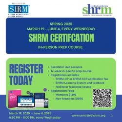 Image for Spring 2025 SHRM Certification Study Group