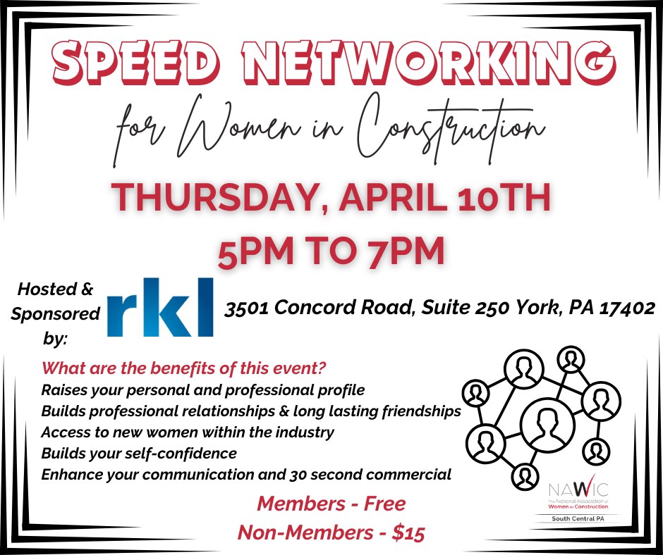 Speed Networking for Women in Construction – NAWIC South Central PA ...