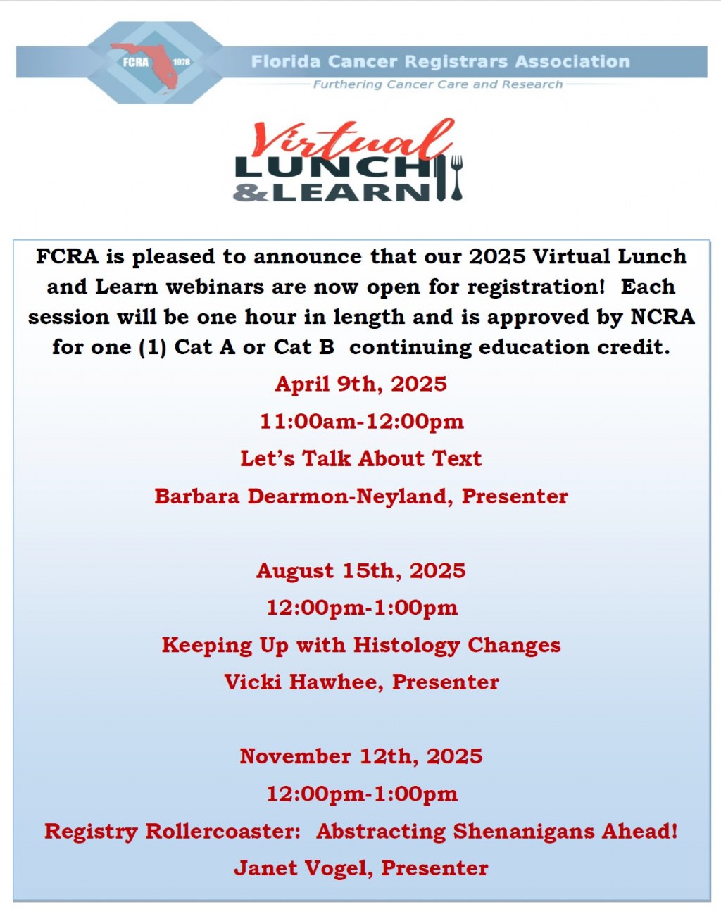FCRA Lunch and Learn: Let's Talk About Text – FCRA