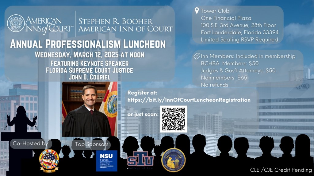 Image for Stephen R. Booher American Inn of Court Professionalism Luncheon