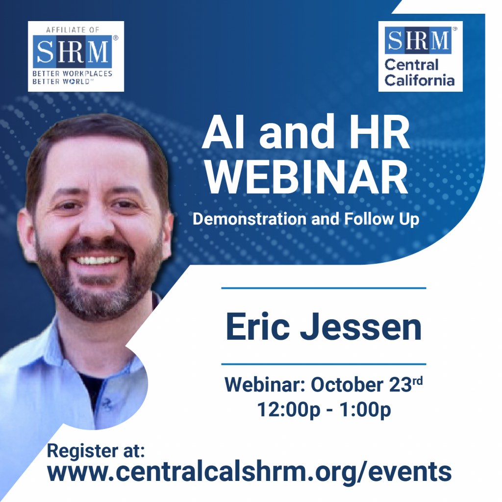 Image for Webinar: AI in HR Demonstration and Follow Up with Eric Jessen