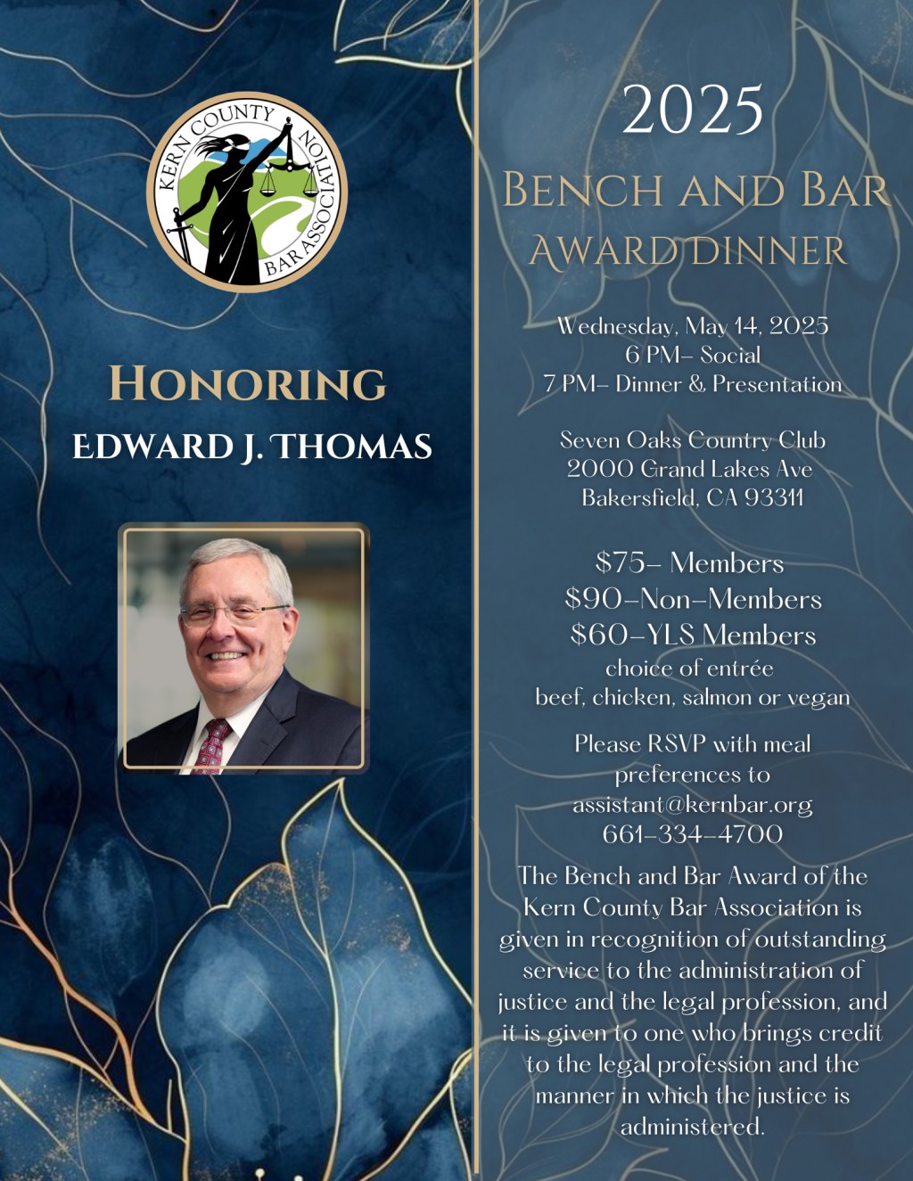 2025 Bench and Bar Award Dinner – Kern County Bar Association