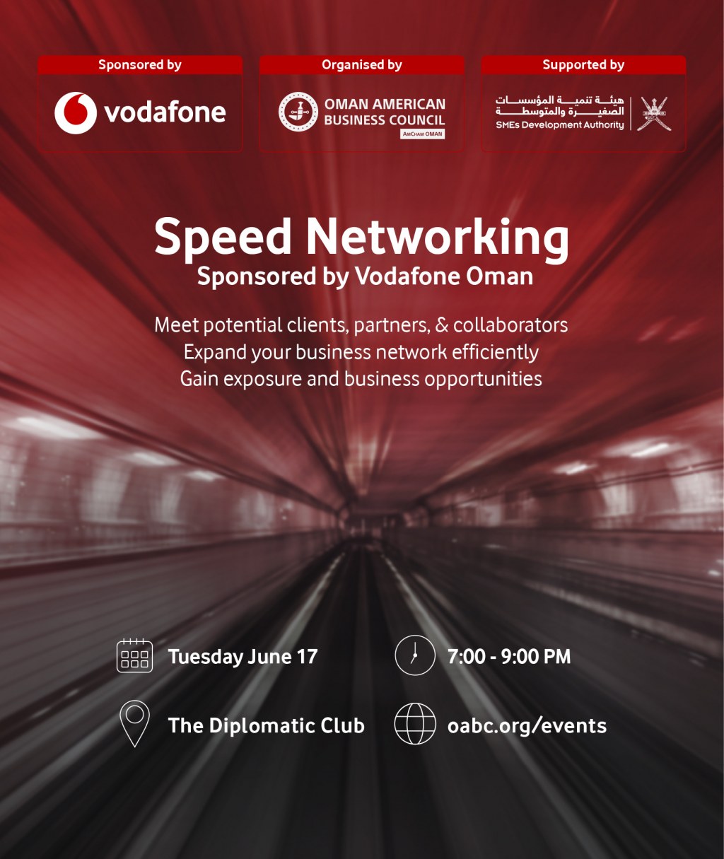Image for Speed Networking for Business Sponsored by Vodafone Oman