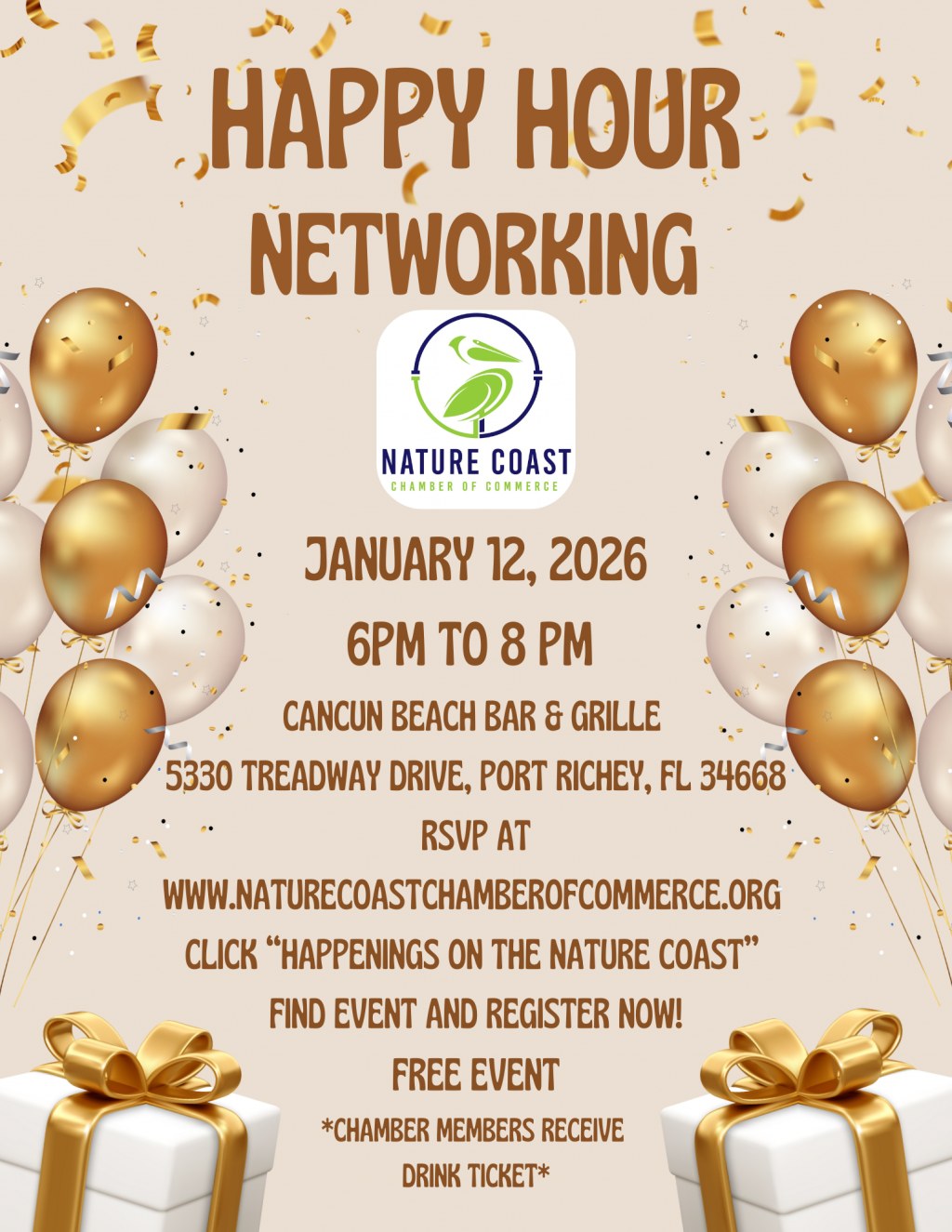 Nature Coast Chamber Happy Hour Networking (January 2026) – Nature ...