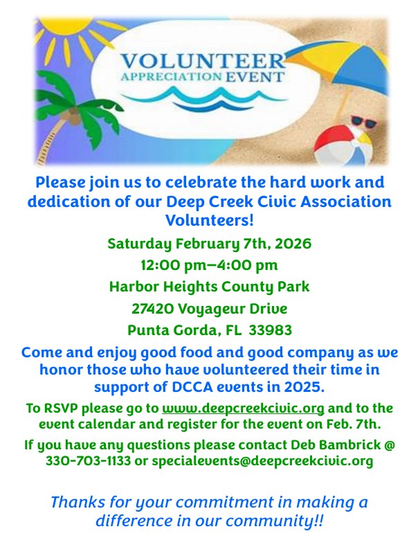 Volunteer Appreciation Event – Deep Creek Civic Association