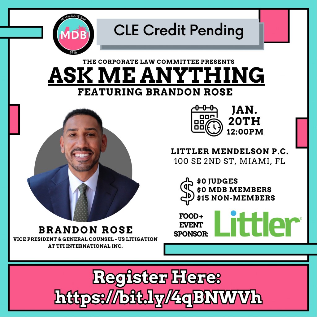 Image for Corporate Law Committee: Ask Me Anything featuring Brandon Rose