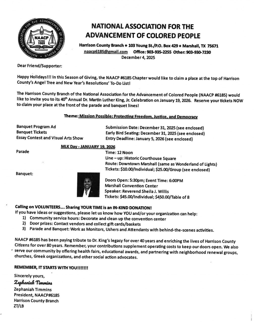 40th Annual Dr. MLK Jr. Celebration BANQUET - Greater Marshall Chamber ...